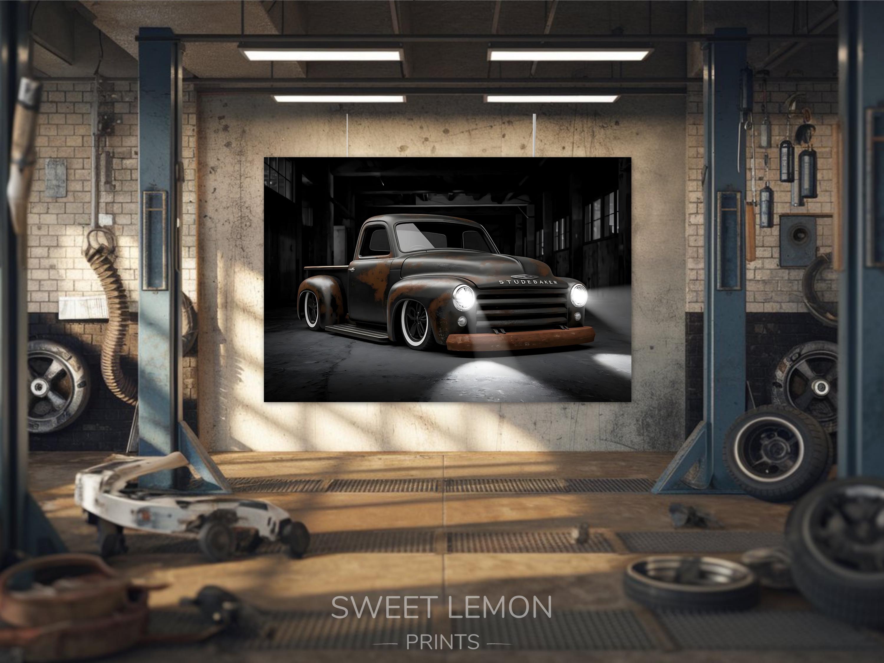 Rat Rod Truck Print, Rusted Truck Print, Vintage Pickup Poster ...