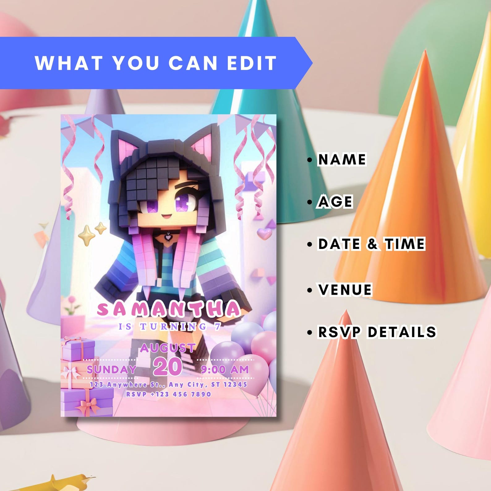 Aphmau Birthday Invitation, Customizable Aphmau Invitation, Aphmau ...