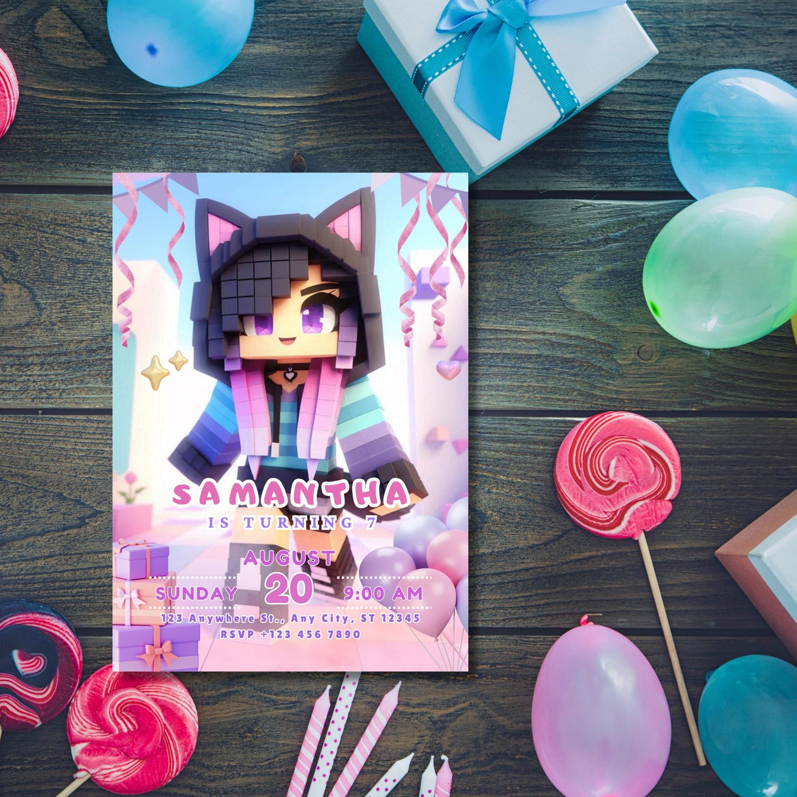 Aphmau Birthday Invitation, Customizable Aphmau Invitation, Aphmau ...