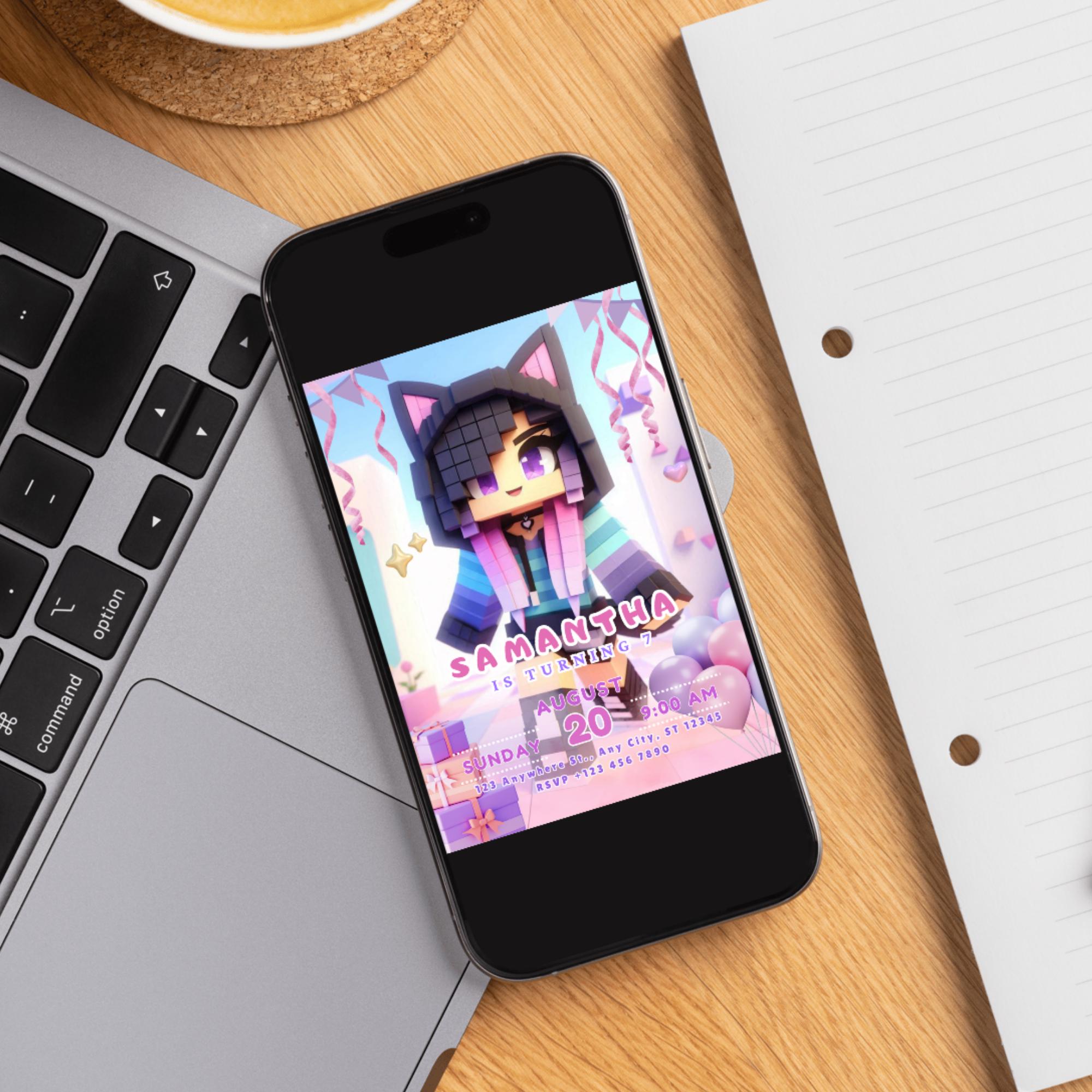 Aphmau Birthday Invitation, Customizable Aphmau Invitation, Aphmau ...