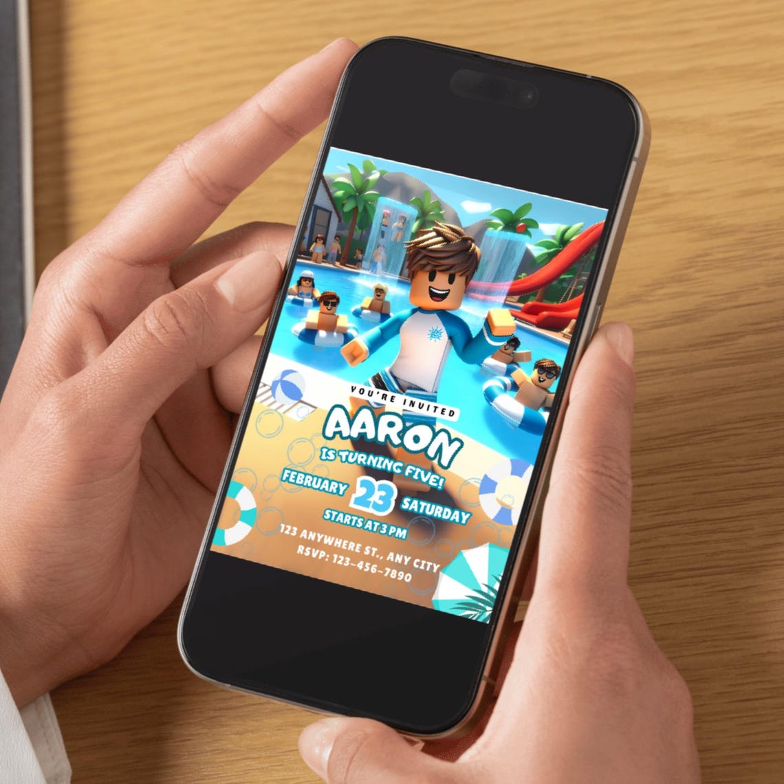 Roblox Pool Party, Pool Party Invitation, Roblox Invitation, Roblox ...