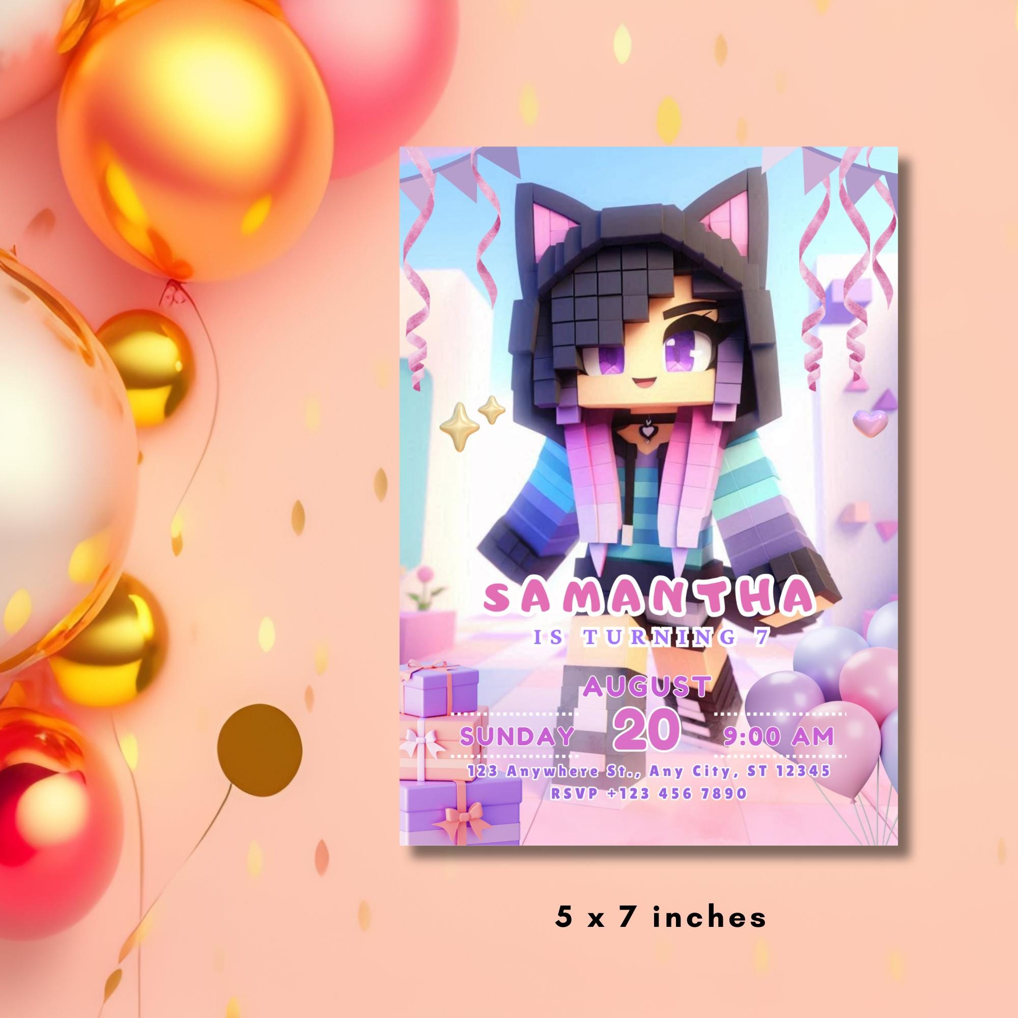 Aphmau Birthday Invitation, Customizable Aphmau Invitation, Aphmau ...