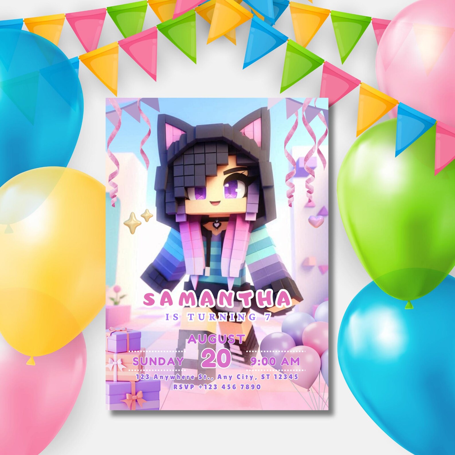 Aphmau Birthday Invitation, Customizable Aphmau Invitation, Aphmau ...