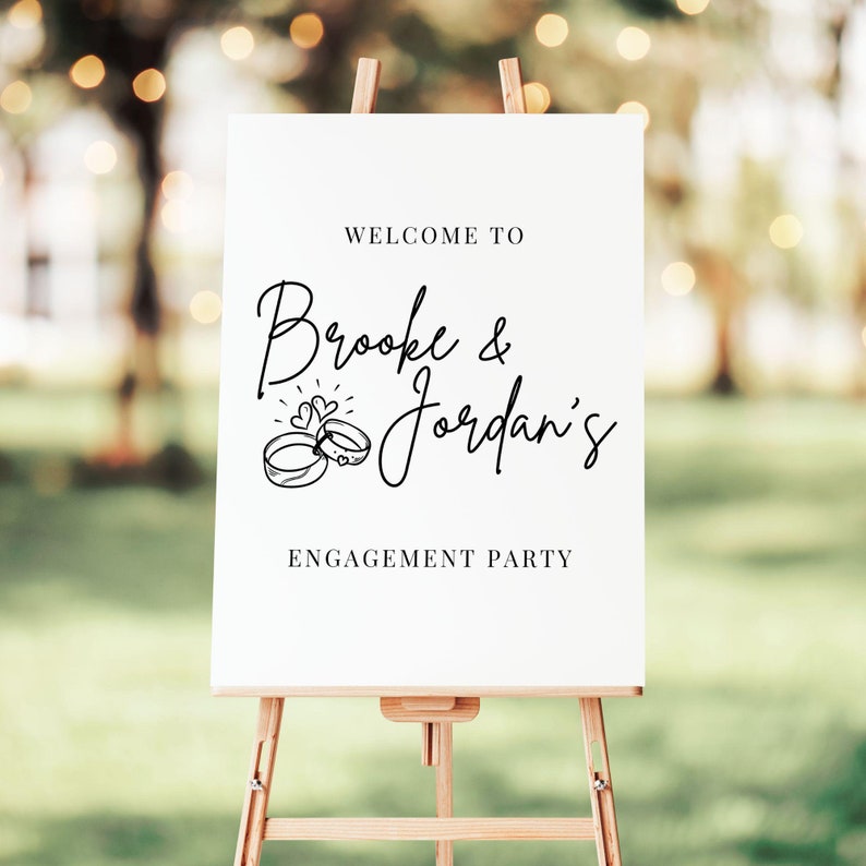 Custom Engagement Party Sign, Engagement Party Welcome Sign, Engagement ...