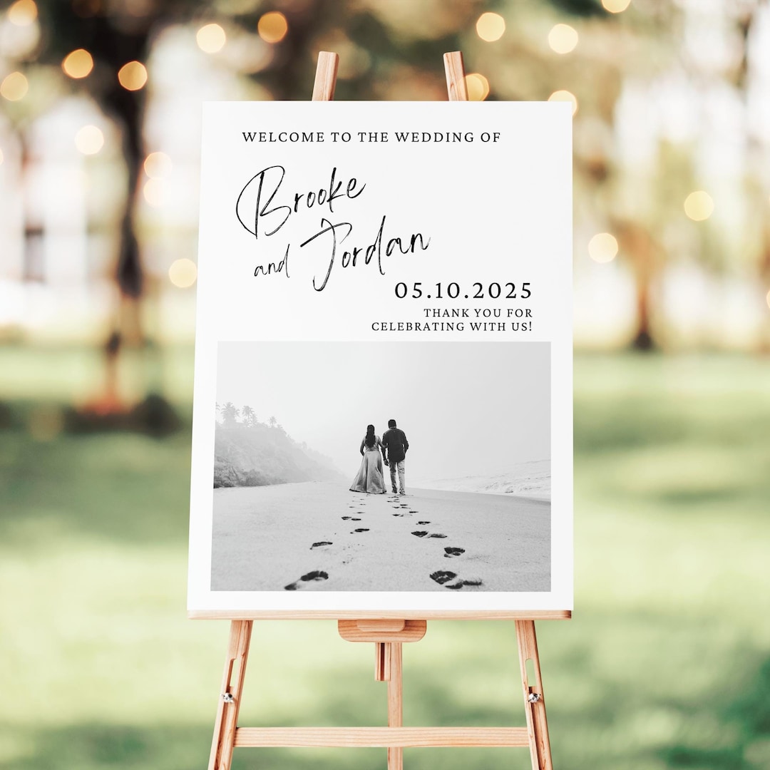 Custom Photo Wedding Sign, Wedding Welcome Sign, Wedding Welcome of ...