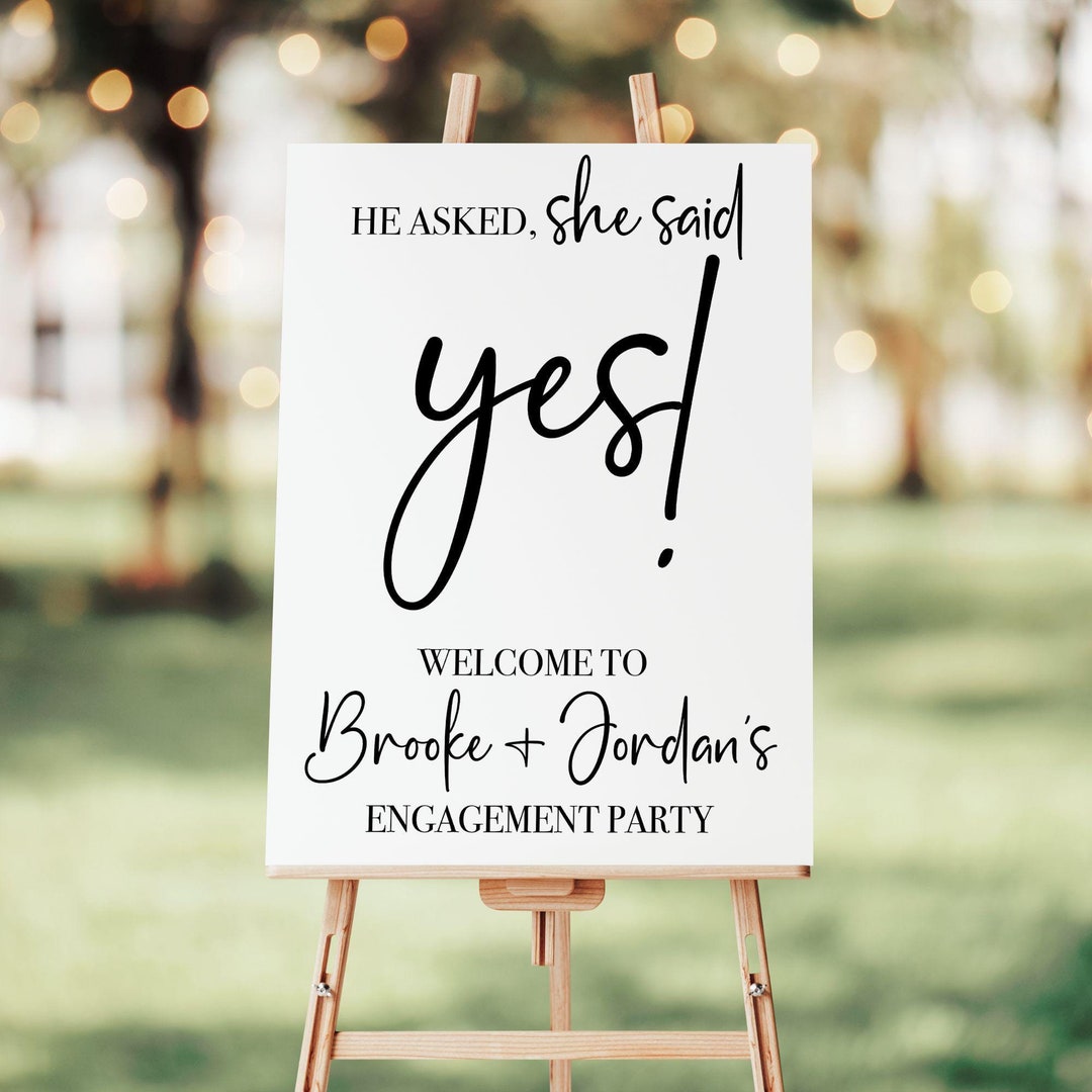 Custom Engagement Party Sign, Engagement Party Welcome Sign, Engagement ...