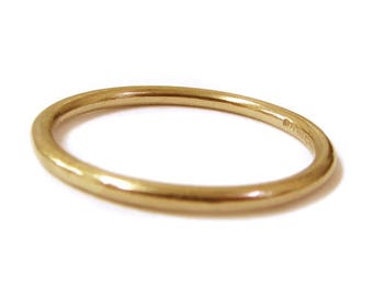 Mini MINE Square 18K yellow gold stacking ring stackable | Etsy