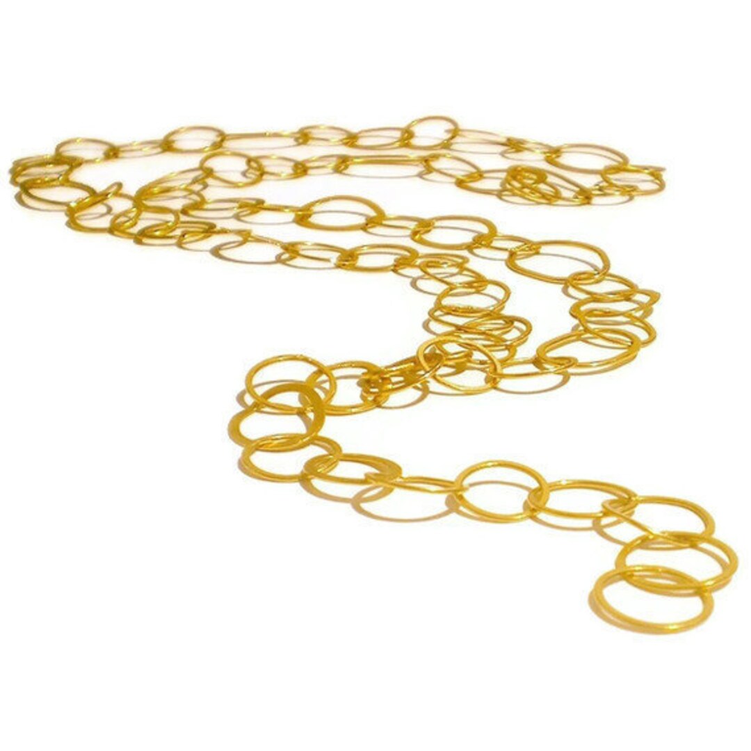 Long Handmade Gold Chain, Ethical Recycled 18ct 18K Gold Chain With ...