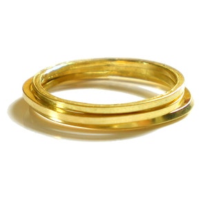 Mini MINE Square 18K Yellow Gold Stacking Ring - Stackable Gold Rings ...