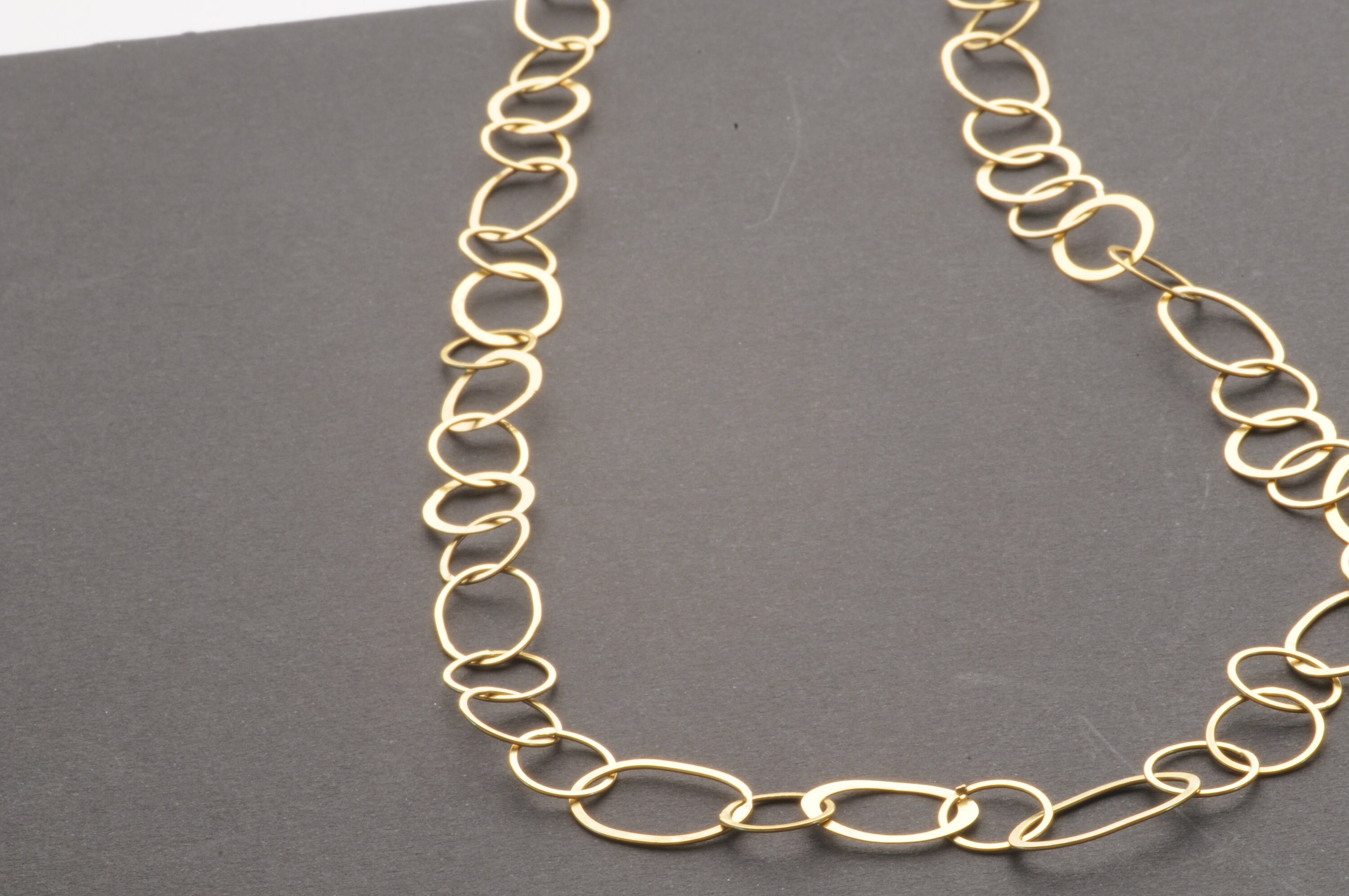 Long Handmade Gold Chain, Ethical Recycled 18ct 18K Gold Chain With ...