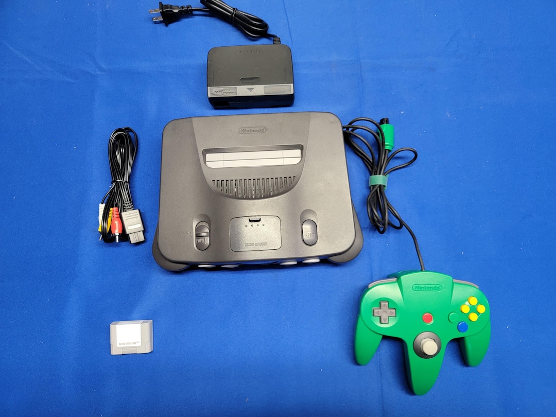 Nintendo 64 N64 Console With OEM Green Rebuilt Controller and New ...