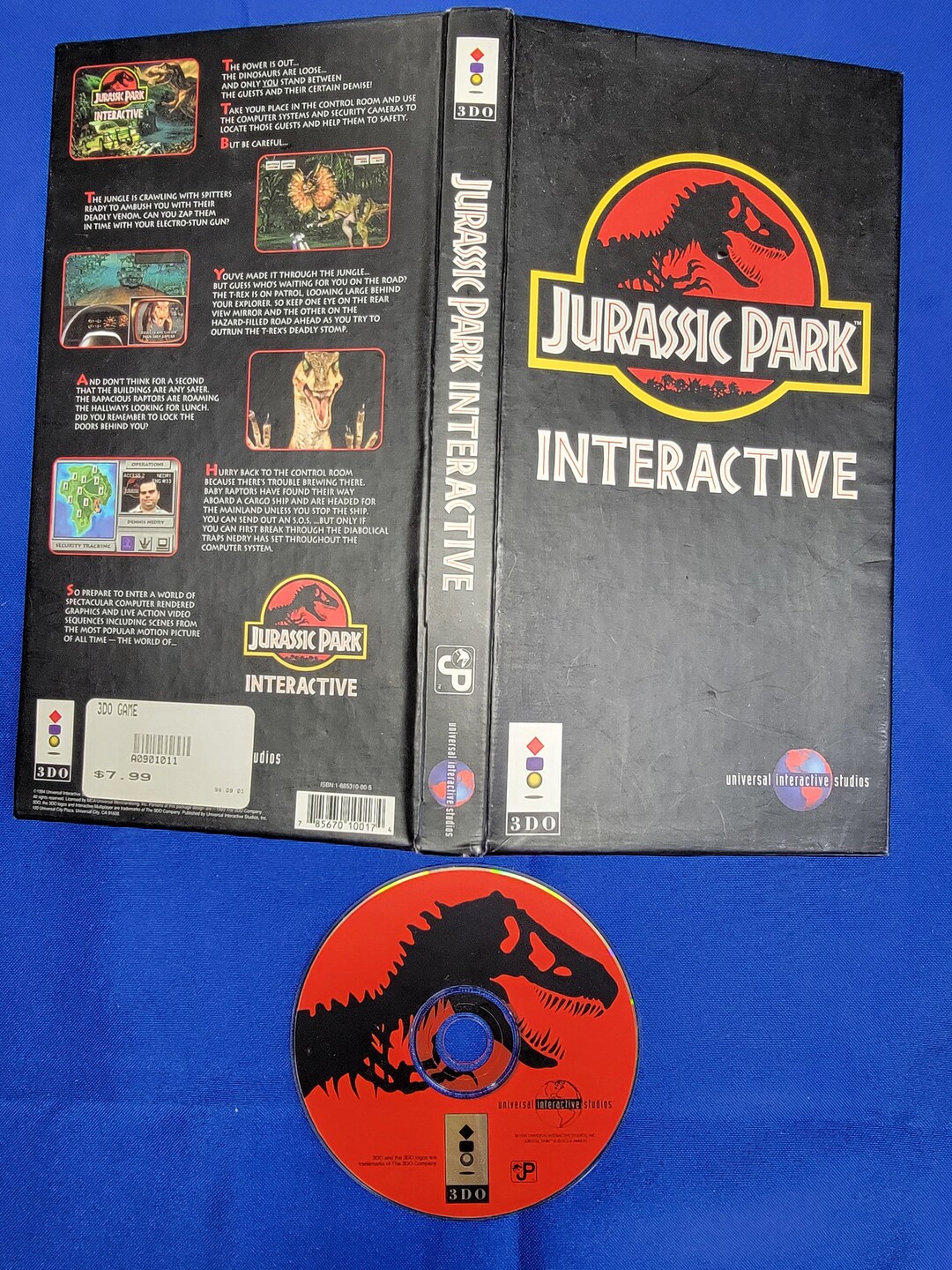 Jurassic Park Interactive Long Box 3DO Game Panasonic 3DO Game Goldstar ...
