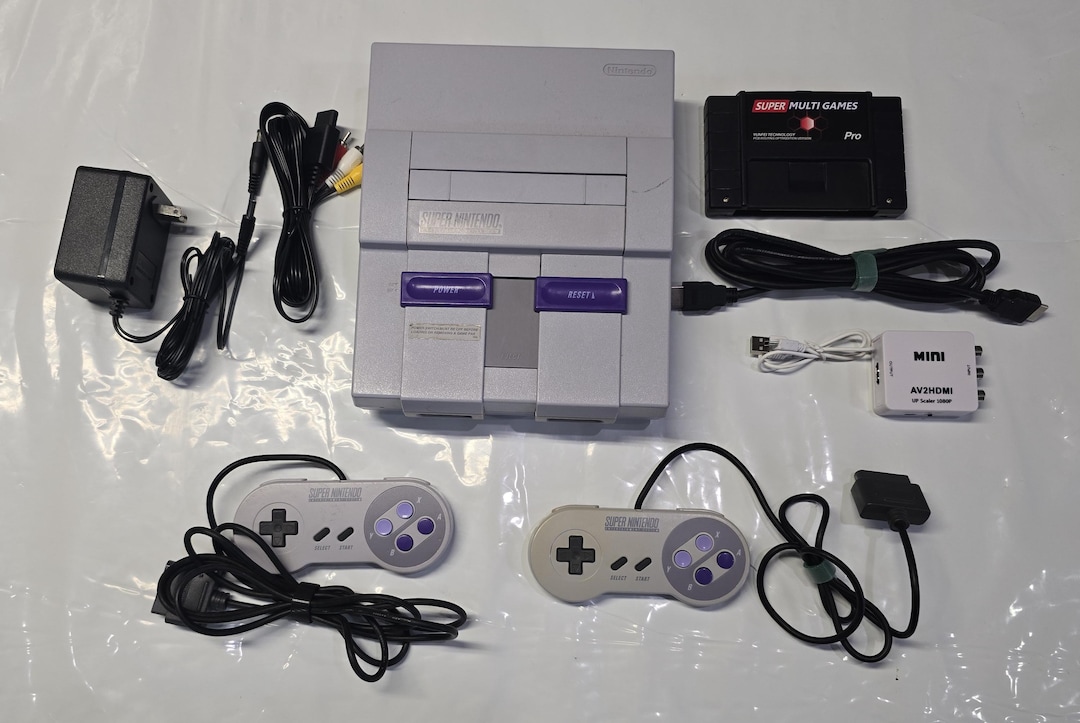 Super Nintendo Entertainment System Nintendo SNES Console With 2 ...