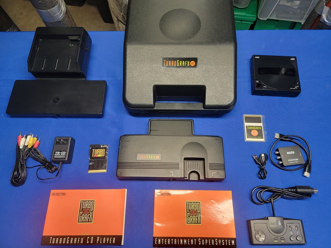 NEC Turbografx-16 Cd Console Dock Cd Card rare Everdrive, Controller ...