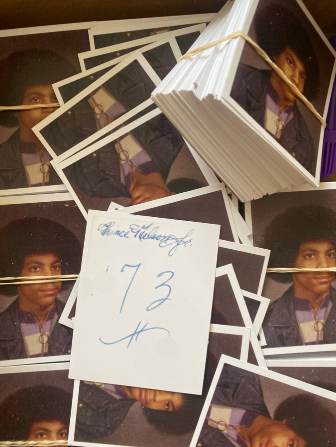 Prince 9th Grade Wallet Photo front Reproduction of His Signature back ...