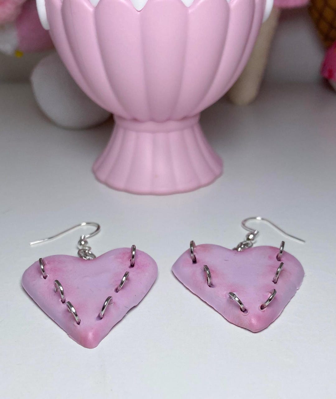 Pastel Purple Yami Kawaii Heart Corset Piercing Earrings - Etsy