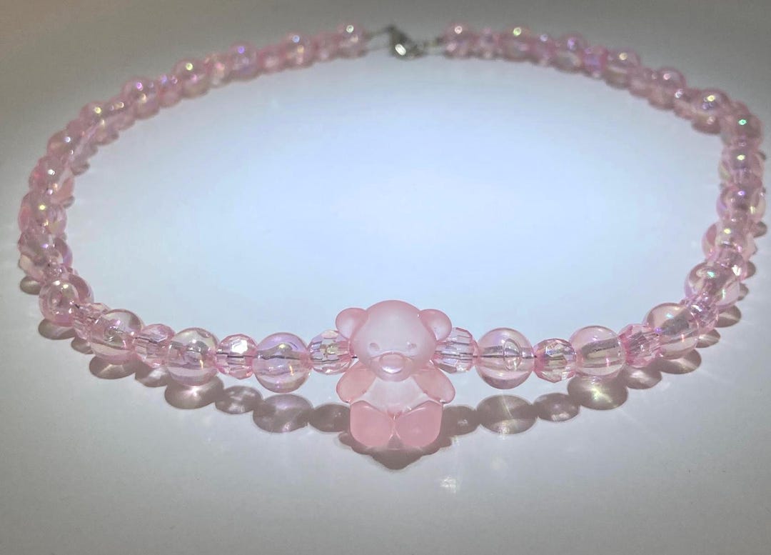 Cutecore Kawaii Pink Bear Necklace - Etsy