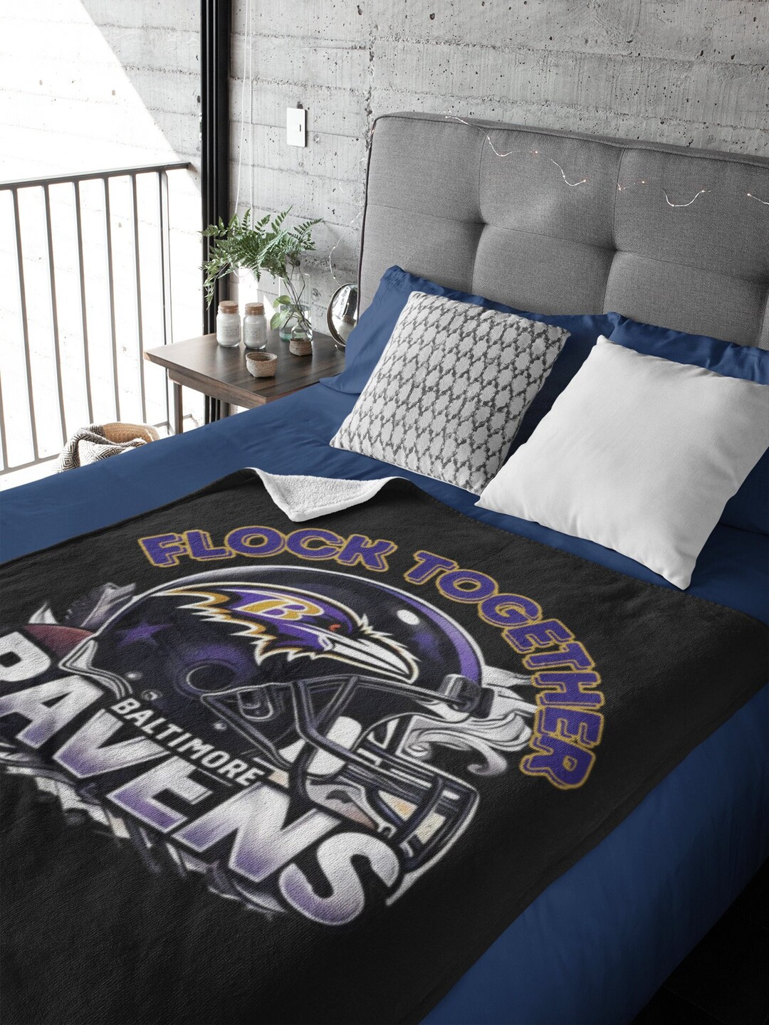 Flock Together Baltimore Ravens Plush Blanket Cozy up for Monday Night ...
