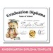 Graduation Certificate, High School Diploma, Graduation Diploma, Gold ...