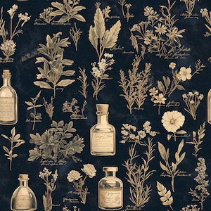 Dark Navy Blue Alchemy Symbols Wallpaper, Mystical Wall Mural, Ancient ...