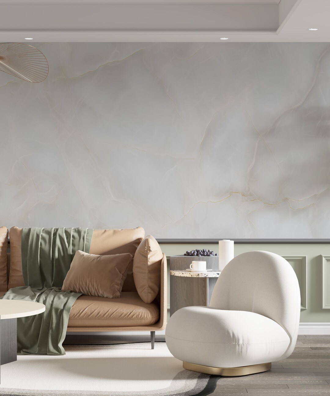 Light Cream Marble Mural in Bone Color Minimalist Stone Texture Peel ...
