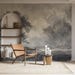 Grey Monochrome Tree Mural, Watercolor Dark Field Landscape Wallpaper ...