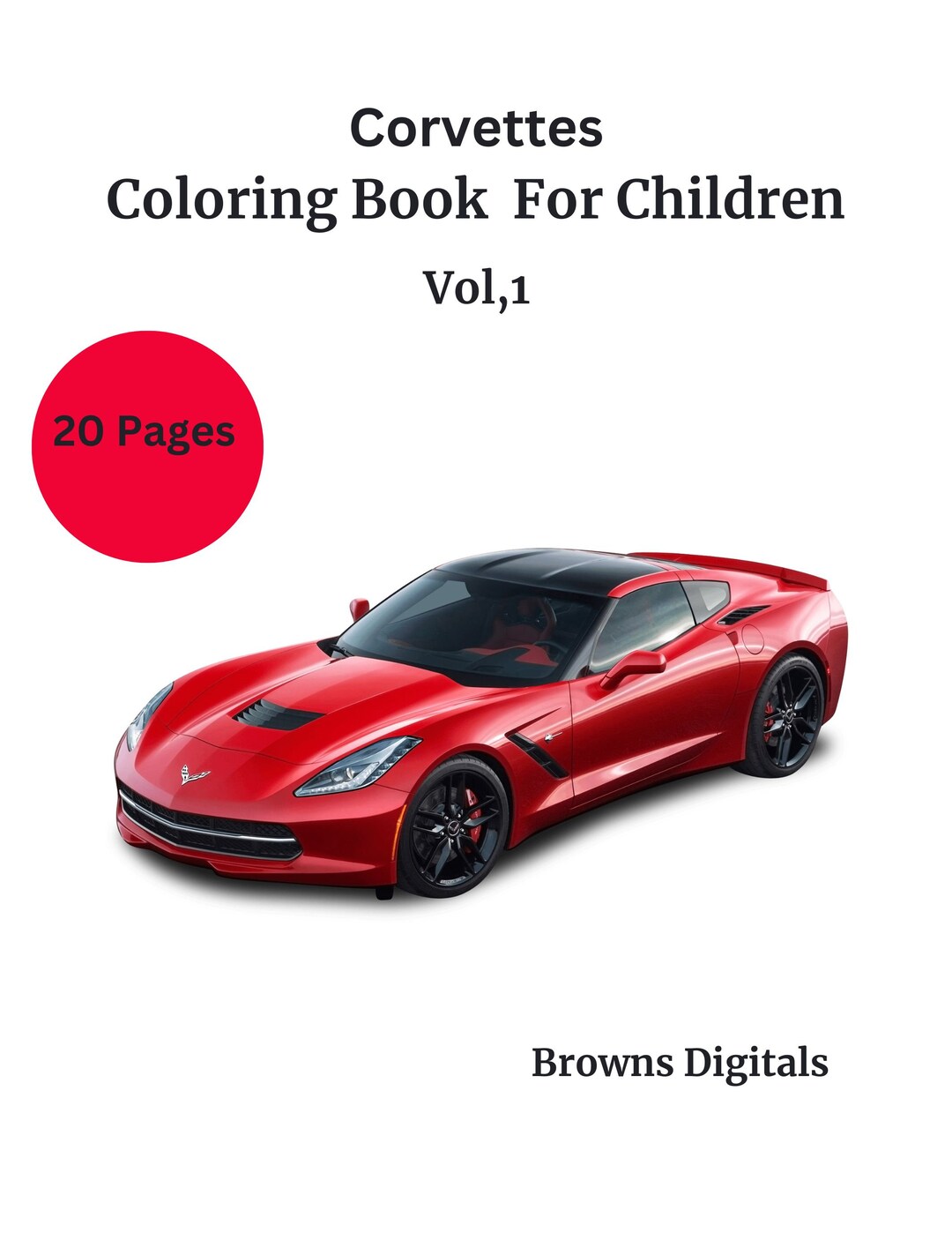 Corvette Coloring Book, Coloring Book, Coloring Pages, Children's ...