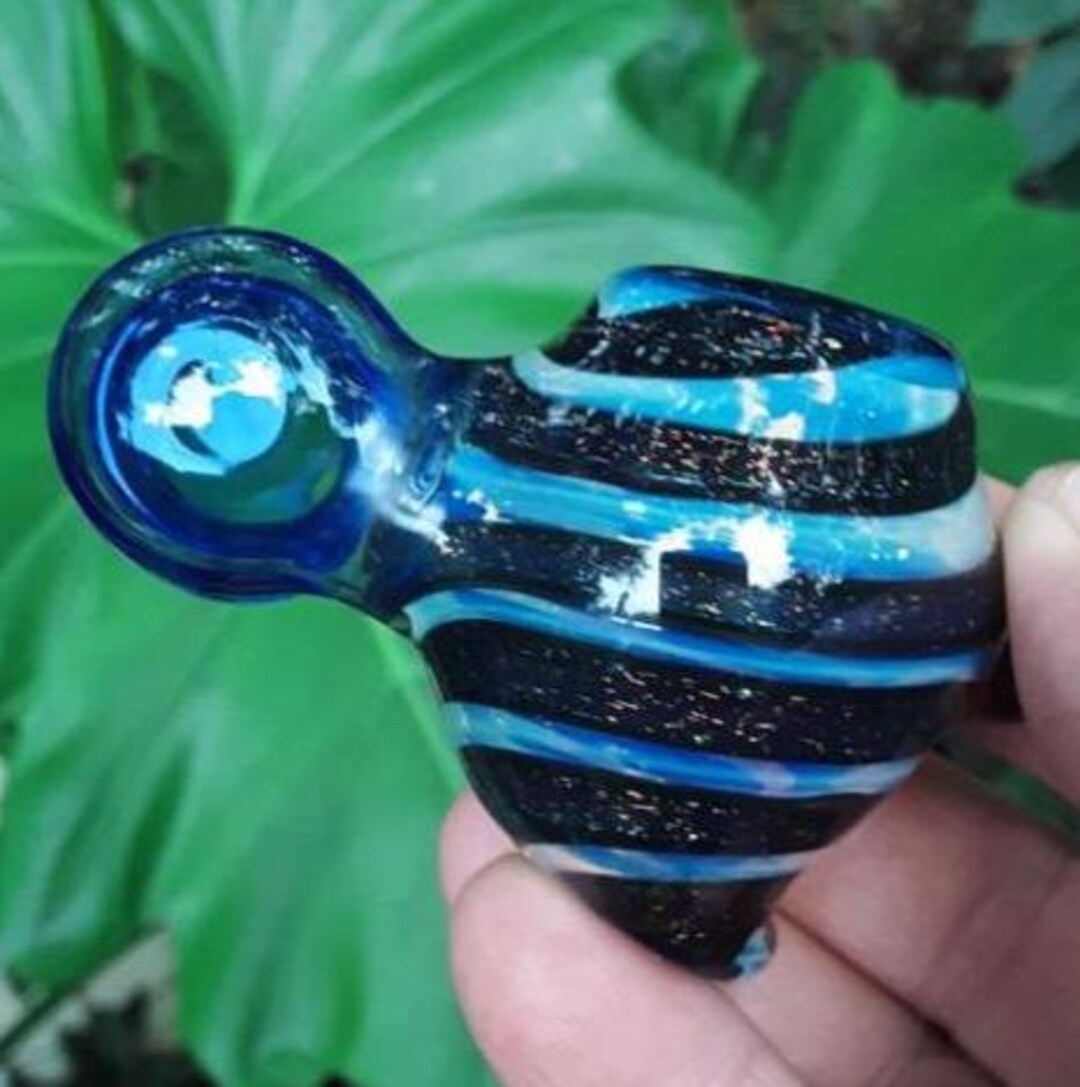 Dichroic Galaxy Fumed Sidecar Hammer Pipe, Worked Hand Pipe, Thick ...