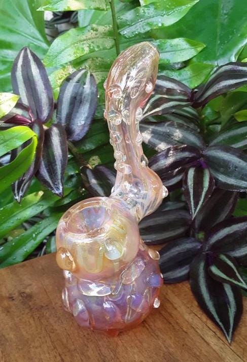 Iridescent Fumed Glass Hammer Pipe, Stand up Sherlock Pipe, Color ...