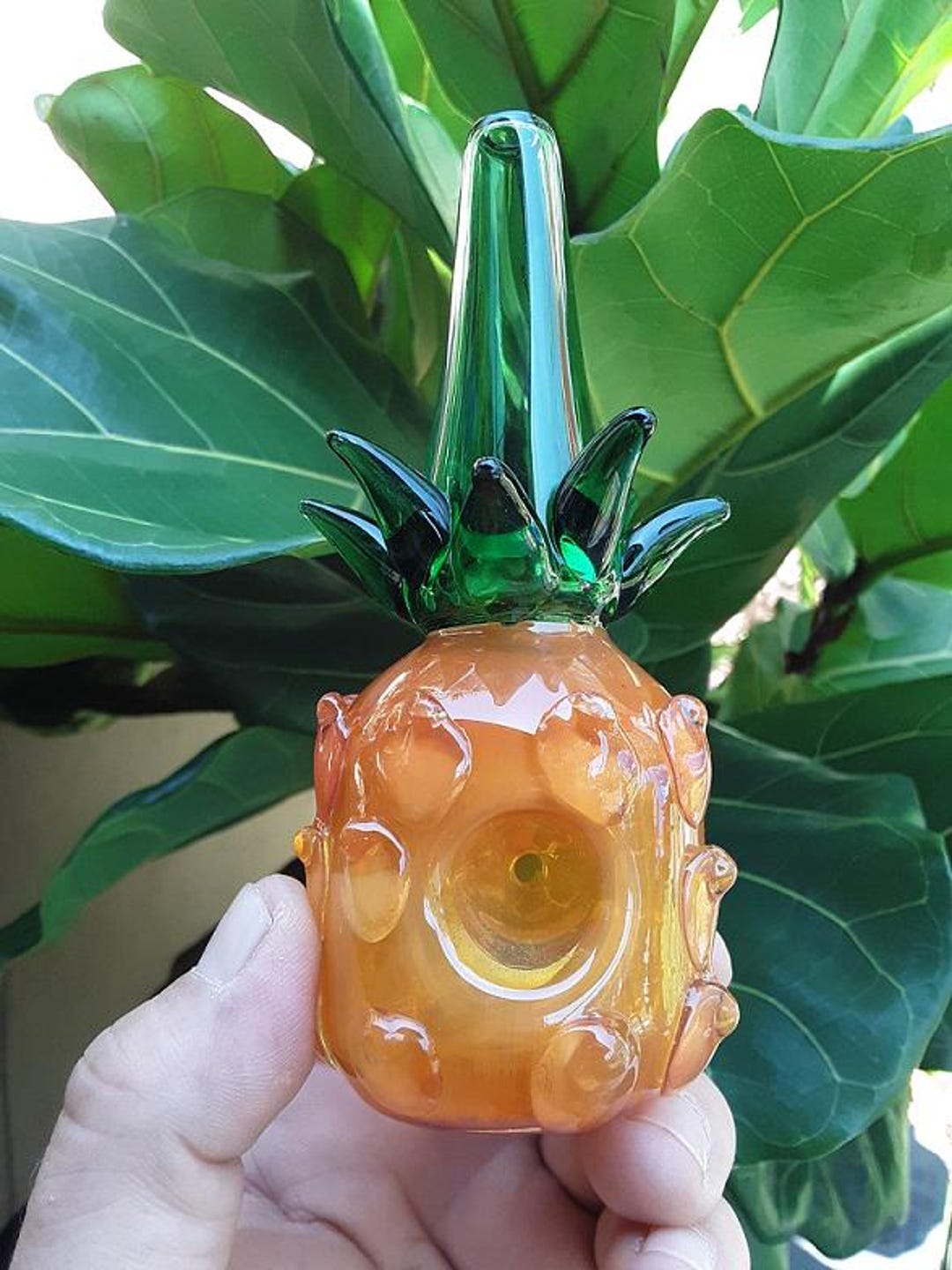 Bumpy Glass Pineapple Pipe, Golden Fumed Pipe, Fruit Shaped Pipe, Thick ...