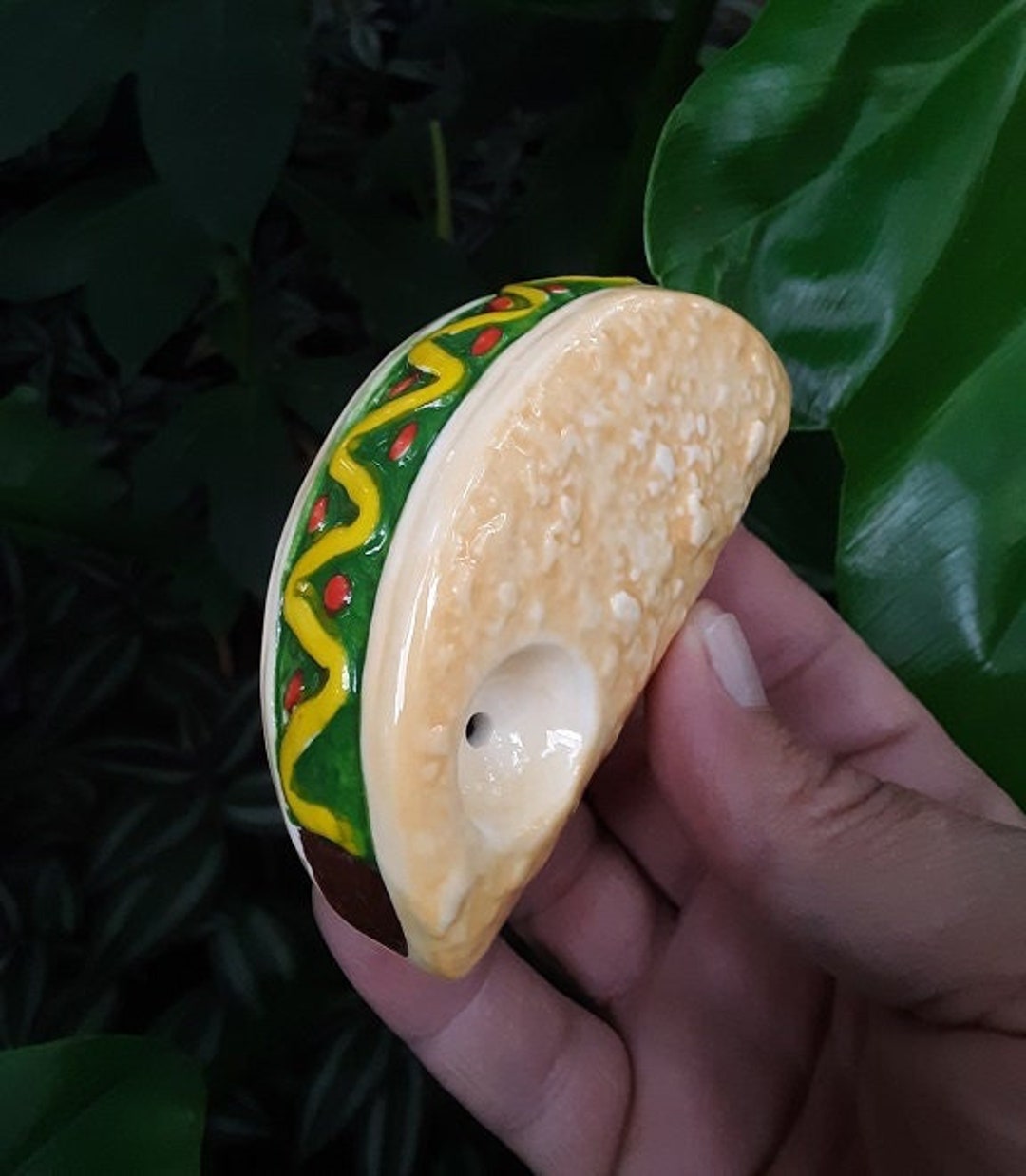 Ceramic Taco Pipe, 3.75 Hand Painted Smoking Pipe - Etsy