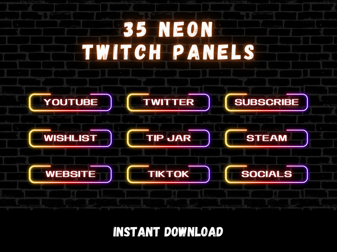Orange Twitch Panels Neon Channel Panels for Twitch Streamers Gaming ...