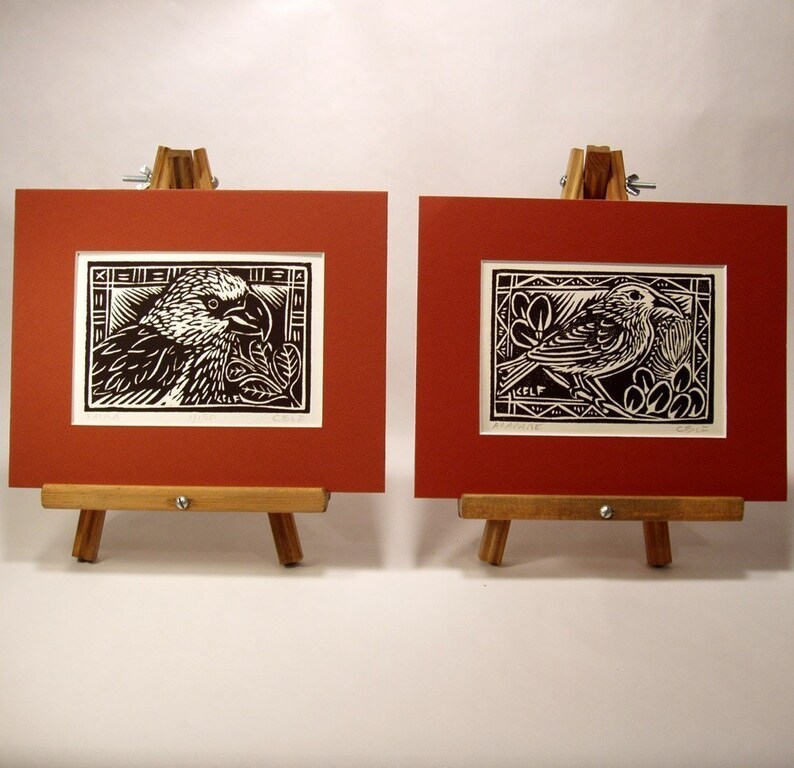 Apapane Hawaiian Forest Bird Original Hand-pulled Block Print - Etsy