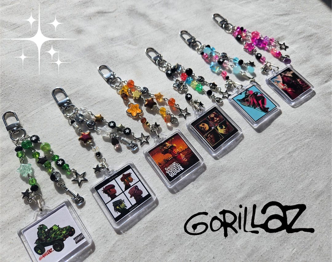 Gorillaz Album Keychains Demon Days Plastic Beach Humanz the Now Now ...
