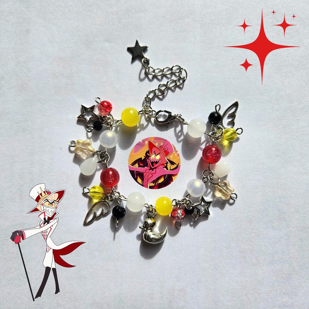 Lucifer Bracelet | Hazbin Hotel | Alastor Adam Lute Charlie Vox Vaggie ...