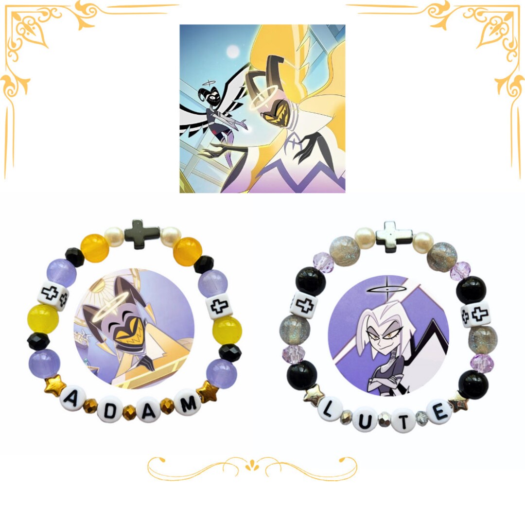 Adam and Lute Bracelets / Hazbin Hotel / Emily Charlie Lucifer Angel ...
