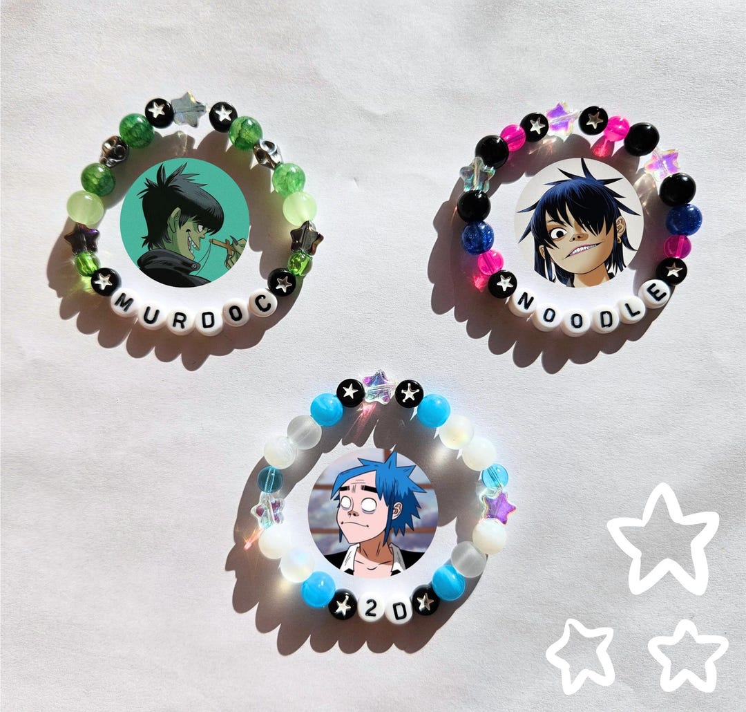 Gorillaz Bracelets | 2D Noodle Murdoc | Handmade Bracelet | Aesthetic ...