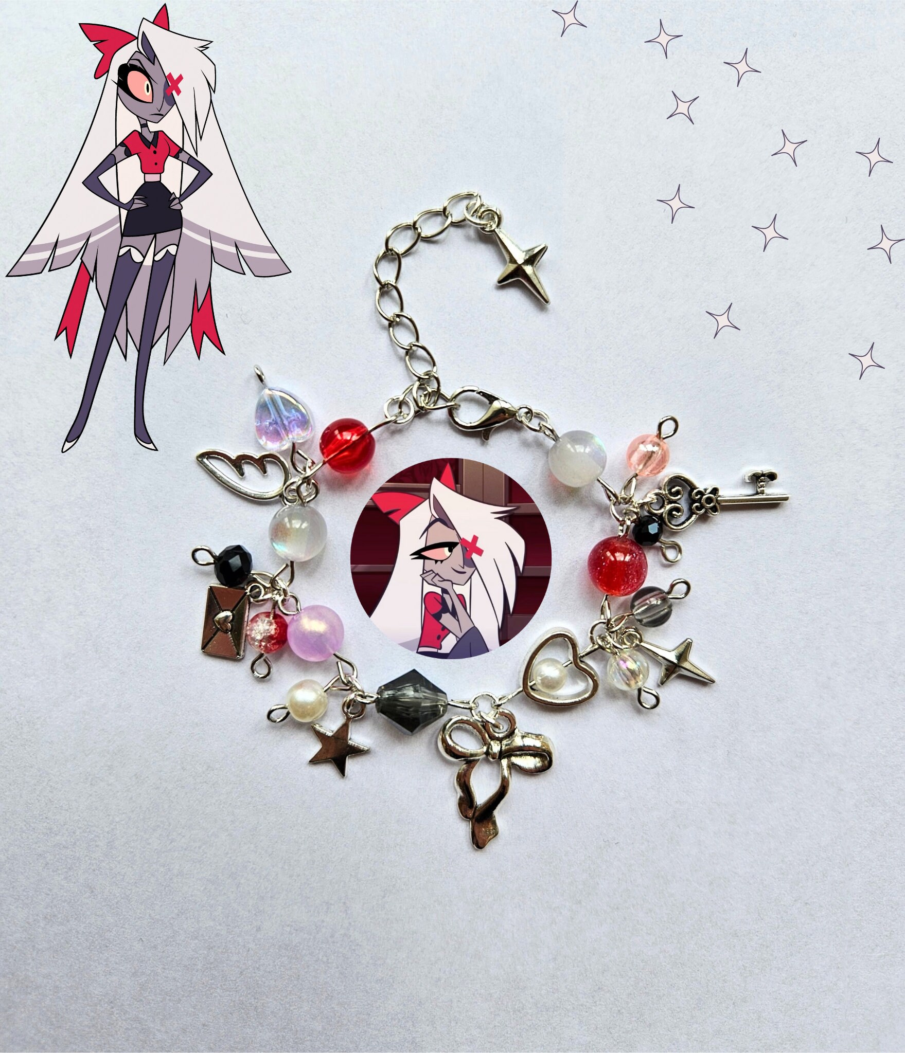 Hazbin Hotel / Cute Vaggie Charm Bracelet / Charlie Alastor Lute Adam ...