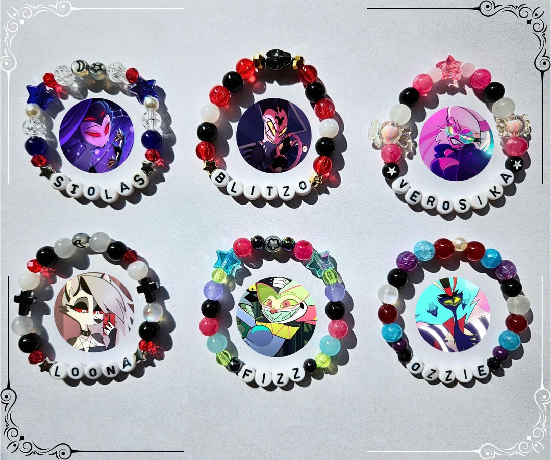 Helluva Boss Handmade Bracelets | Stolas Blitzo Verosika Loona ...