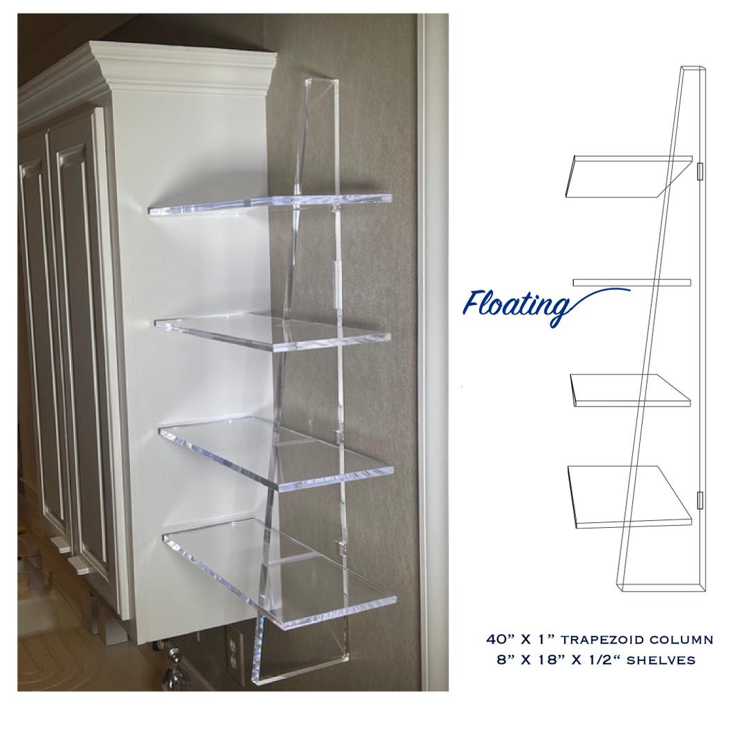 Trinity 40” Luxury Acrylic Floating Designer Shelves - Etsy