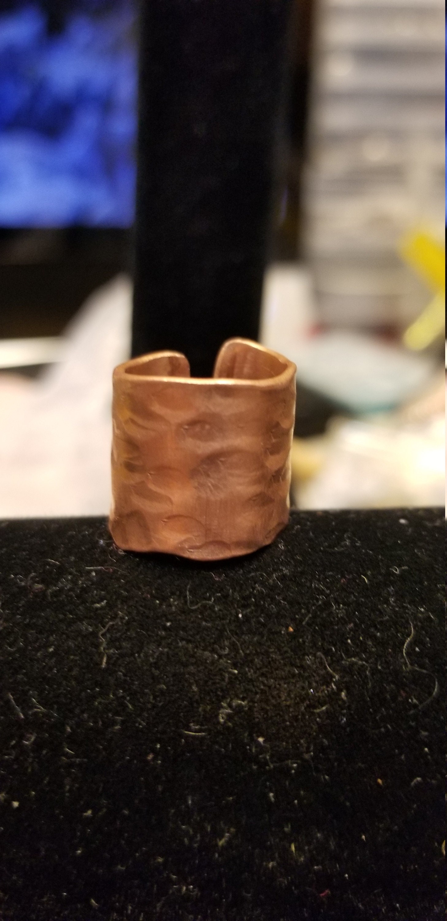 Copper Cuff Ring Handmade Ring Wide Band Ring Cigar Ring - Etsy