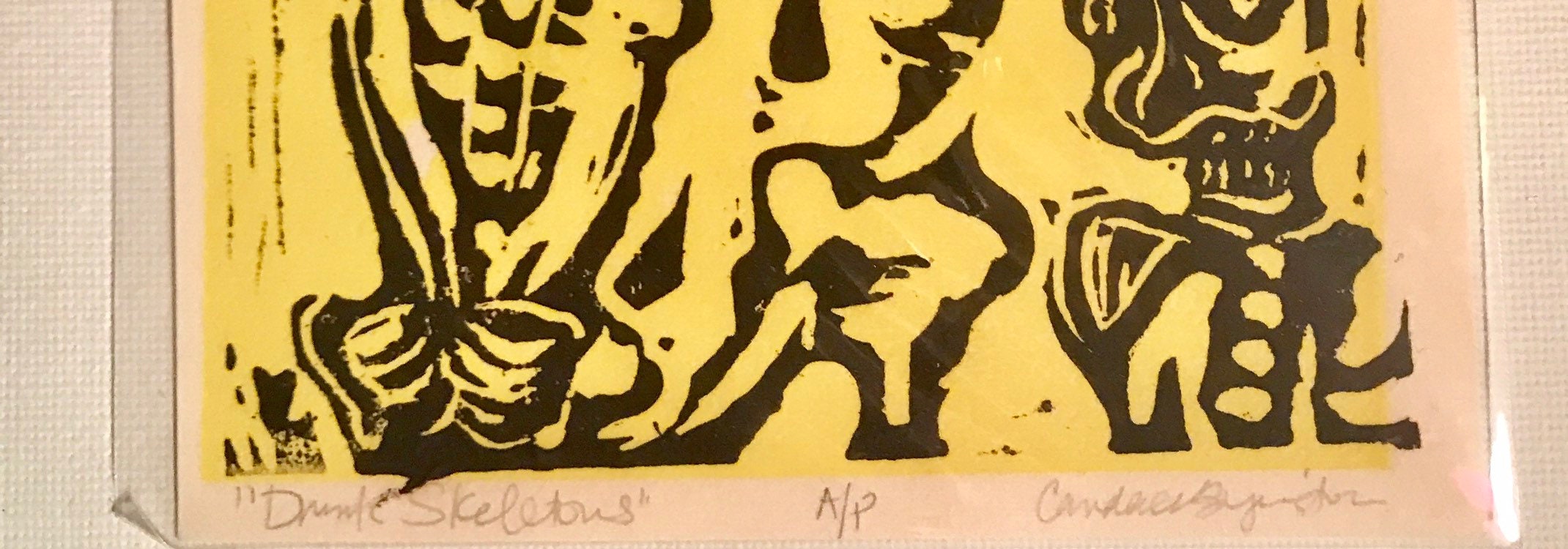 Skeleton Tequila Linocut Art Print Halloween Bar Decor | Etsy