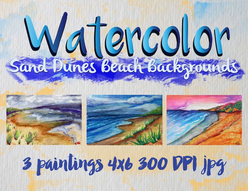 Lake Michigan Sand Dunes Watercolor Print Digital Download | Etsy