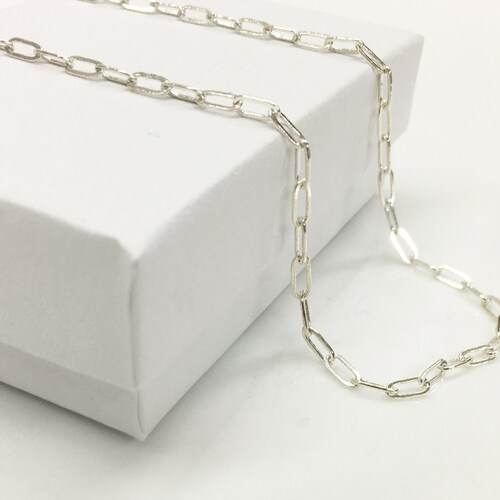 Oxidized Sterling Silver Chain Necklace With RECTANGLE Links - Etsy