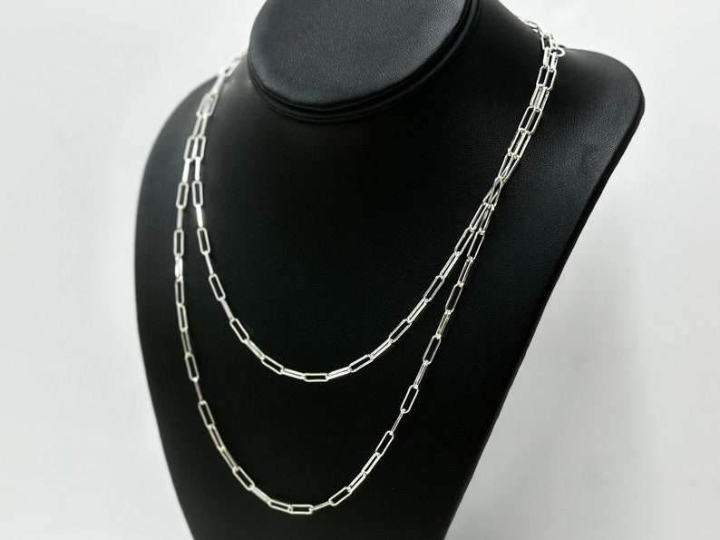 Sterling Silver Paperclip Chain Necklace – 10.7mm Rectangle Links ...