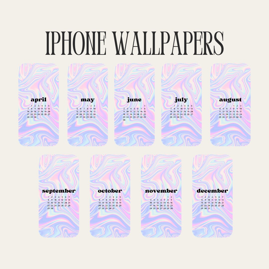 Monthly 2024 iPhone Wallpaper Backgrounds, Monthly Calendar Wallpaper ...