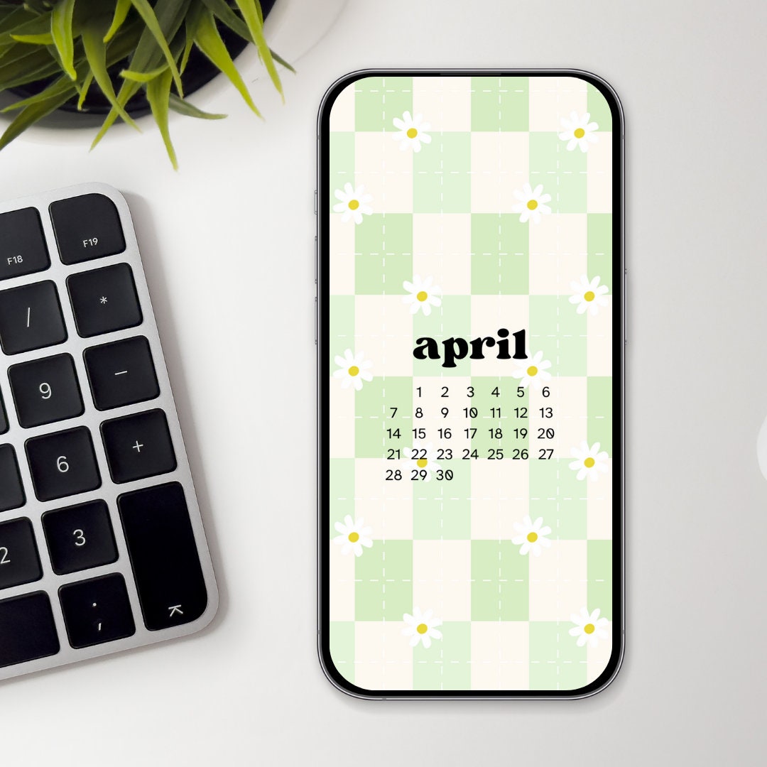 April 2024 iPhone Wallpaper Backgrounds, Monthly Calendar Wallpaper ...
