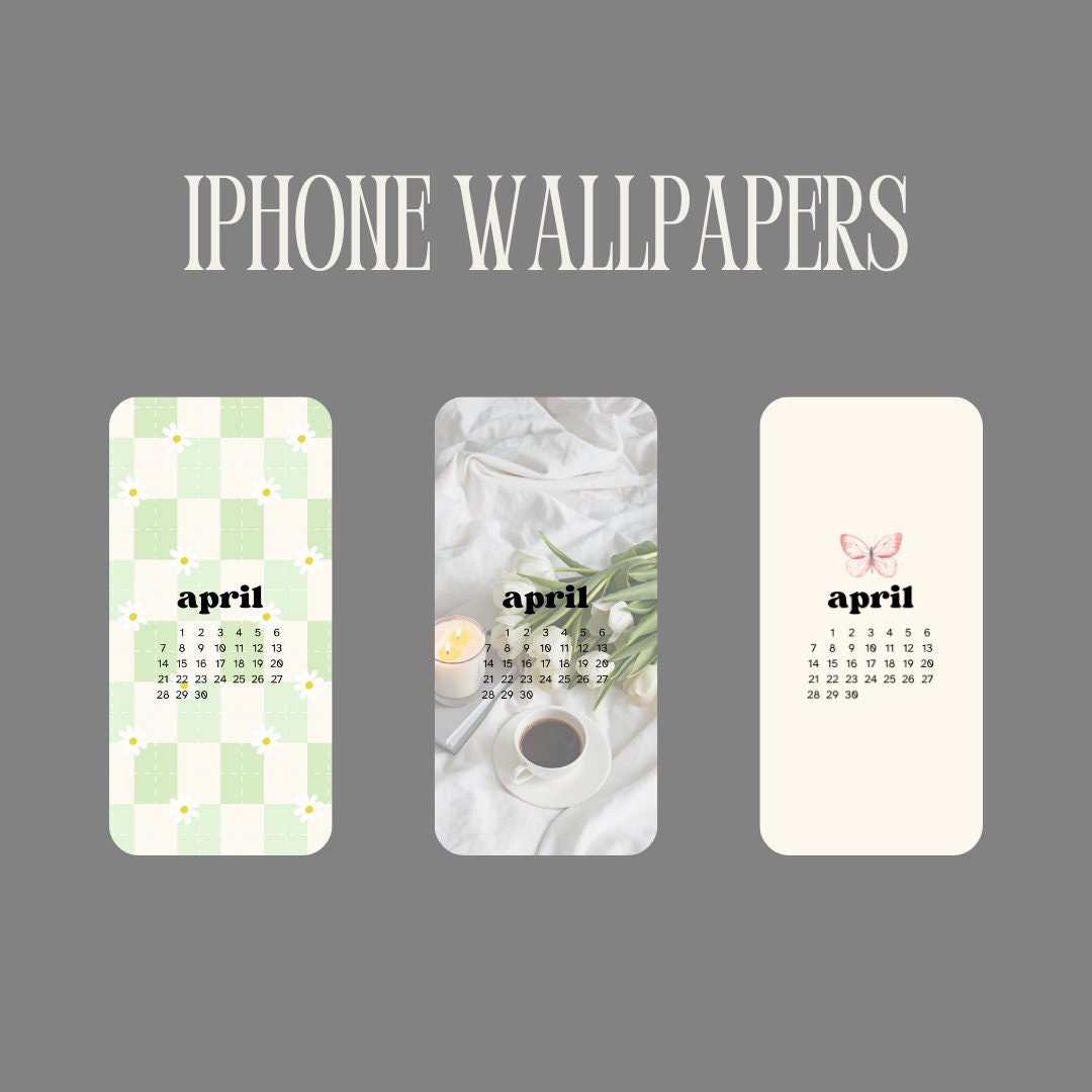 April 2024 iPhone Wallpaper Backgrounds, Monthly Calendar Wallpaper ...