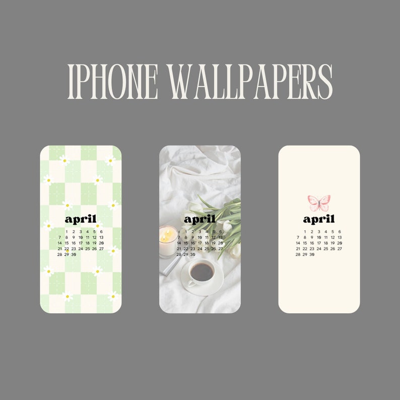 April 2024 iPhone Wallpaper Backgrounds, Monthly Calendar Wallpaper ...