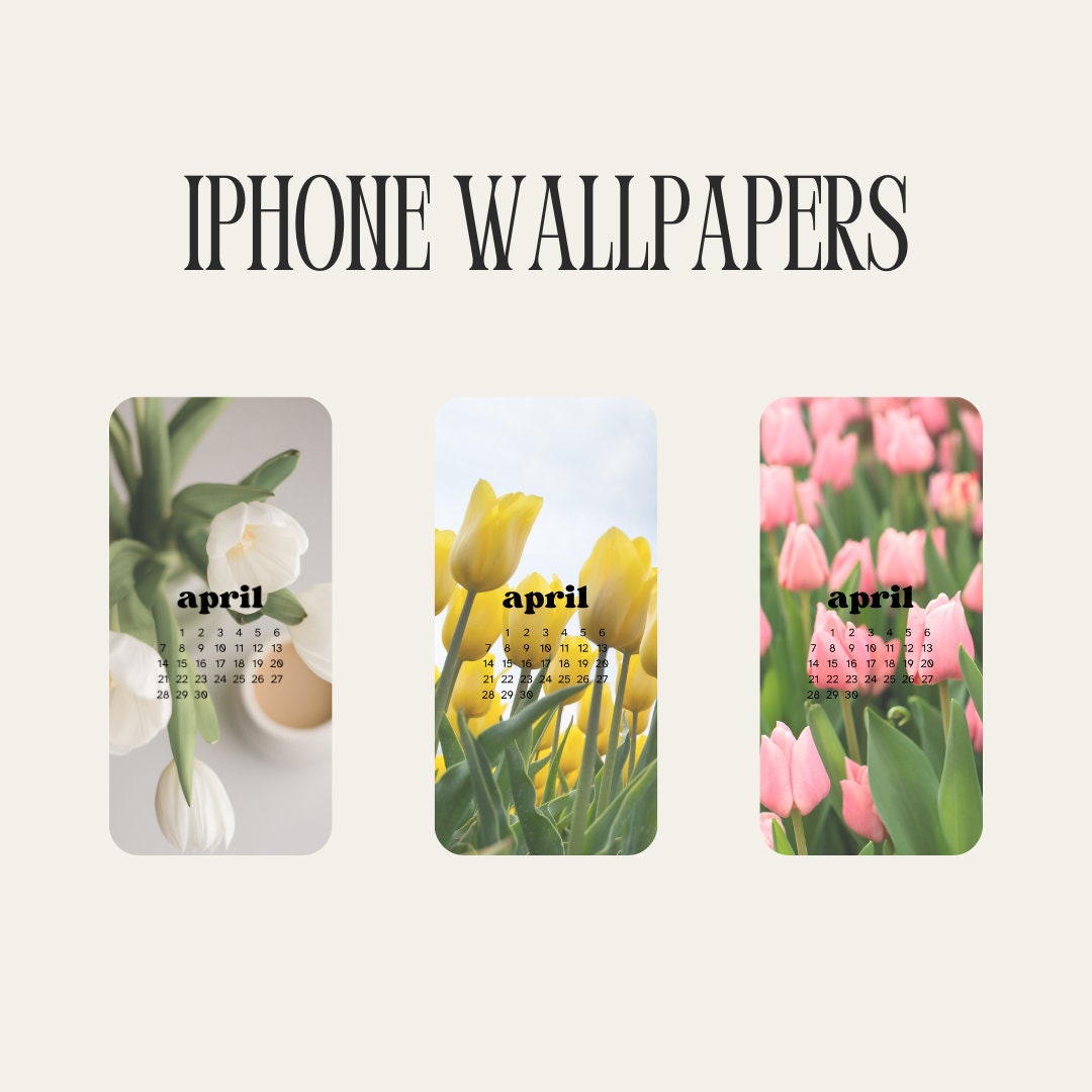 April 2024 iPhone Wallpaper Backgrounds, Monthly Calendar Wallpaper ...